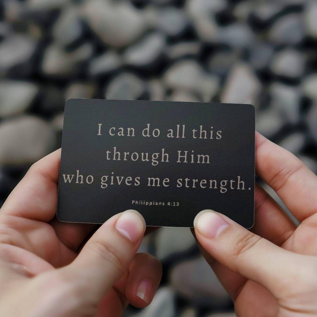 Personalized Bible Verse Metal Wallet Prayer Card, Christian Catholic ...