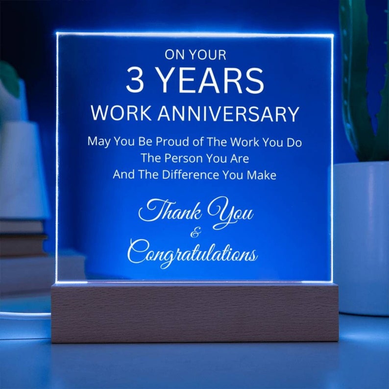 Work Anniversary Certificate, Work Anniversary Plaque, Years of Service ...