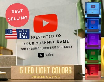 Youtube Play Button Acrylic Plaque, Personalized Gift for Youtuber ...