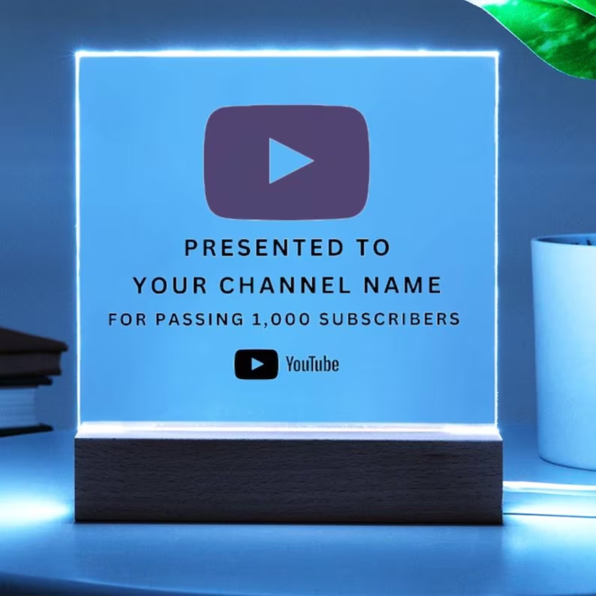 Custom Youtube Mini Plaque, Custom Youtube Play Button , Personalized ...