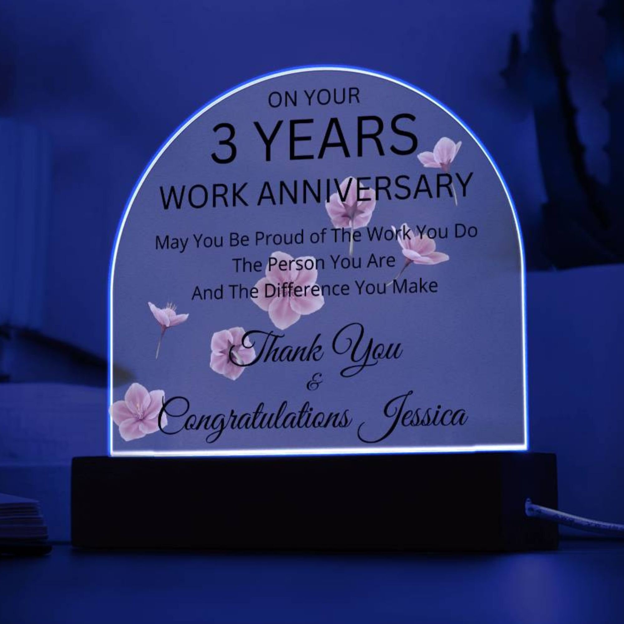 Work Anniversary Certificate, Work Anniversary Plaque, Years of Service ...