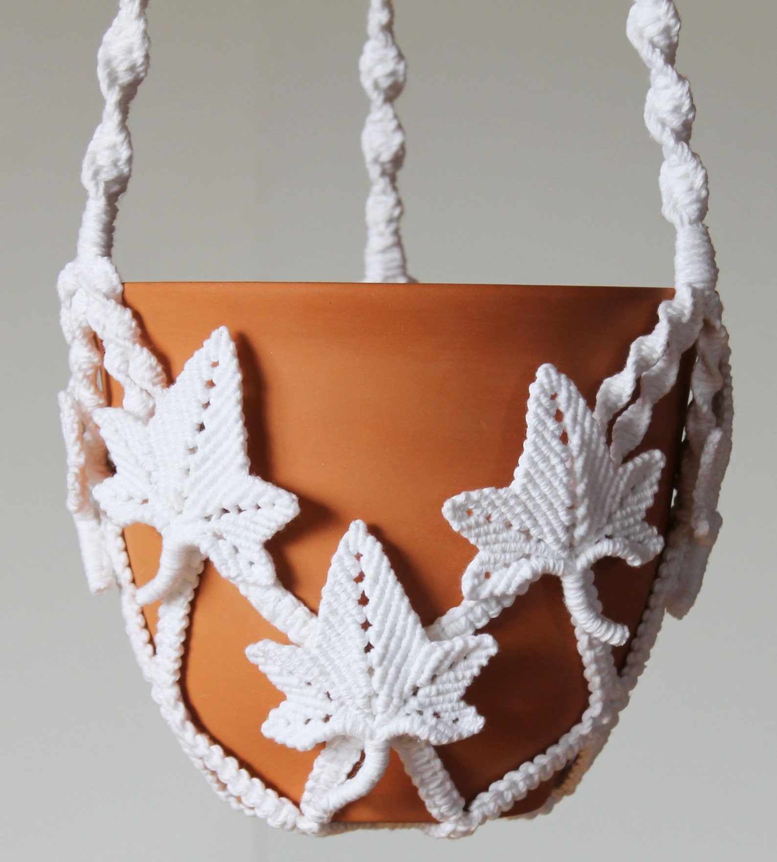 Macrame Plant Hanger With Grape Leaves Pattern (PDF) - Etsy