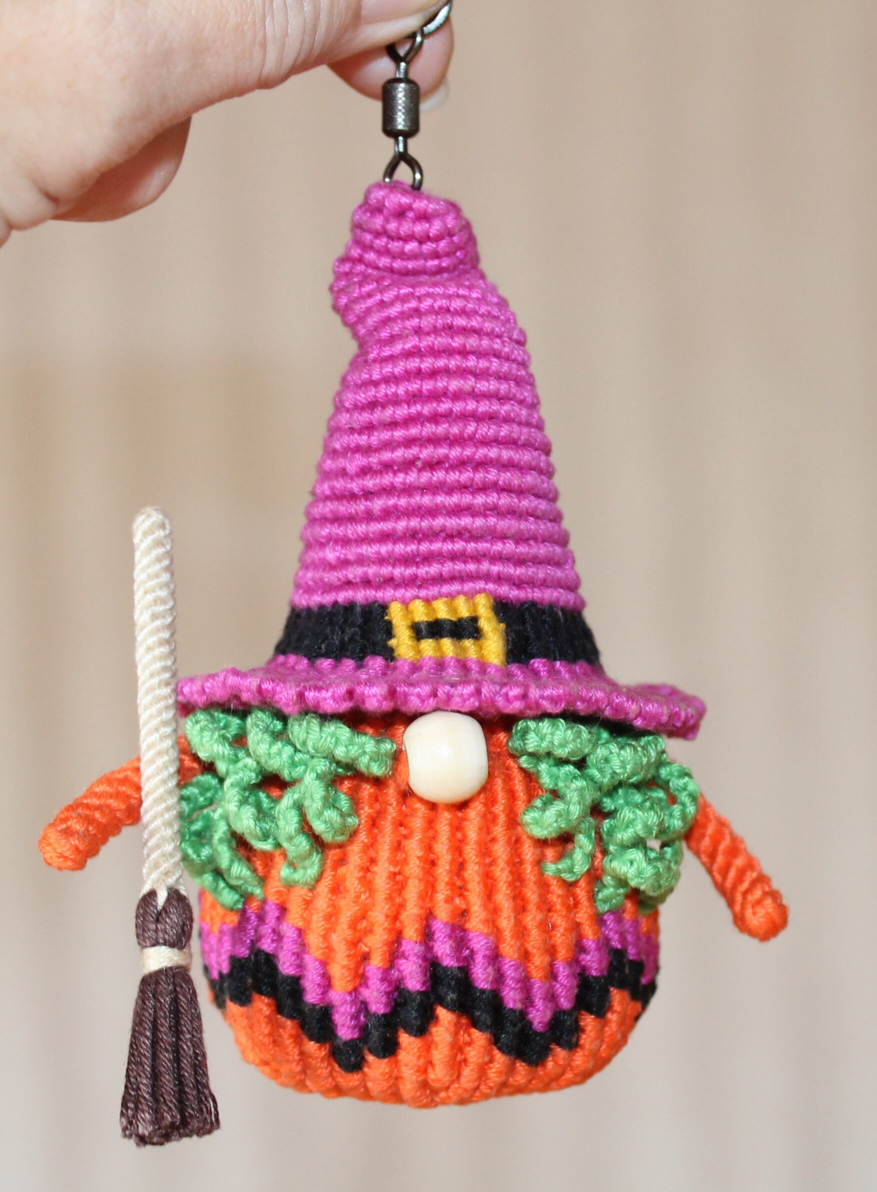 Macrame Witch Gnome/macrame Toy/macrame Pattern Pdf/ Volume Macrame/ Keychain Macrame/modern ...