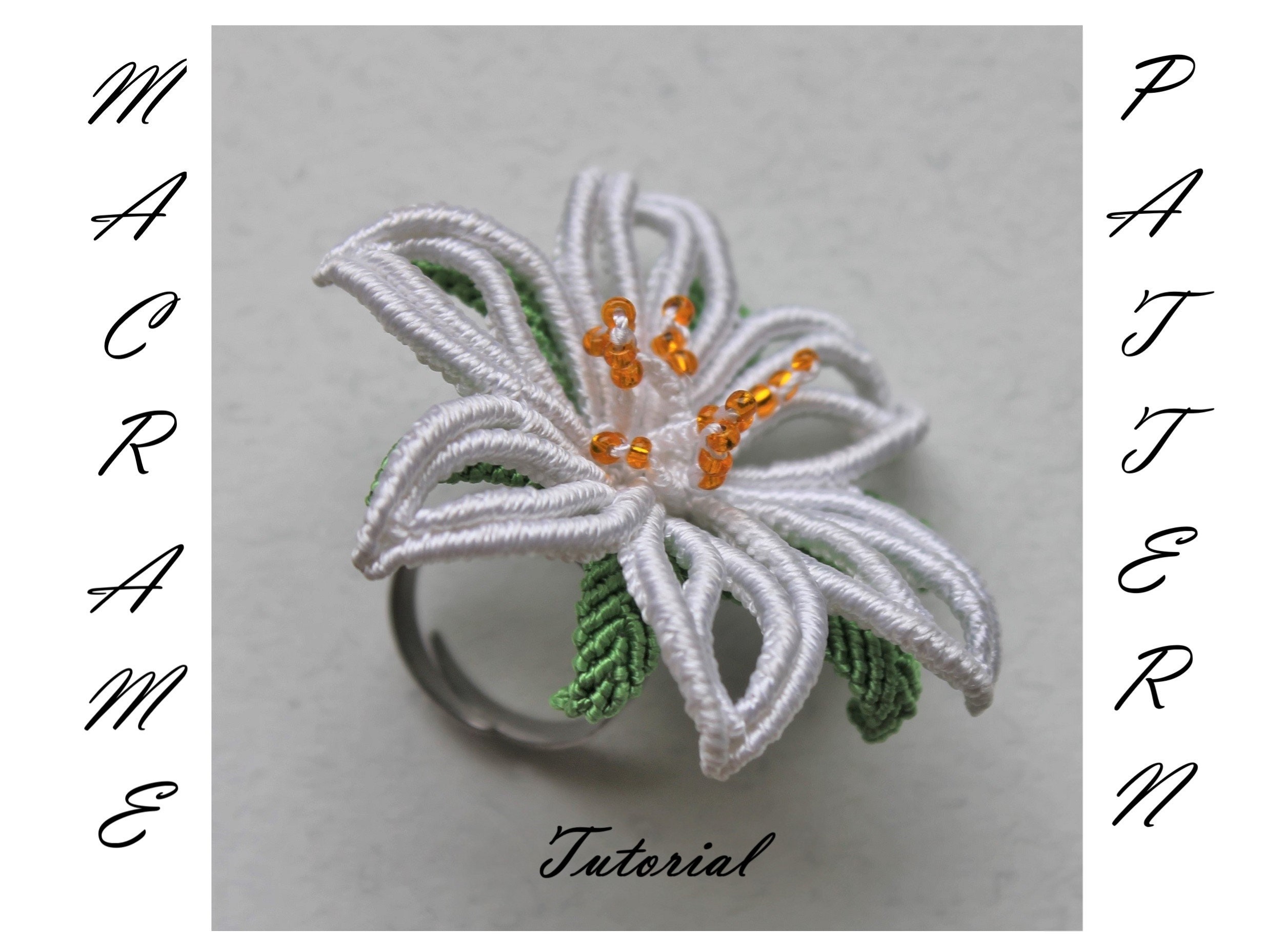 Macrame Lily Ring/prom Flowers/macrame Miniature/micro Macrame - Etsy
