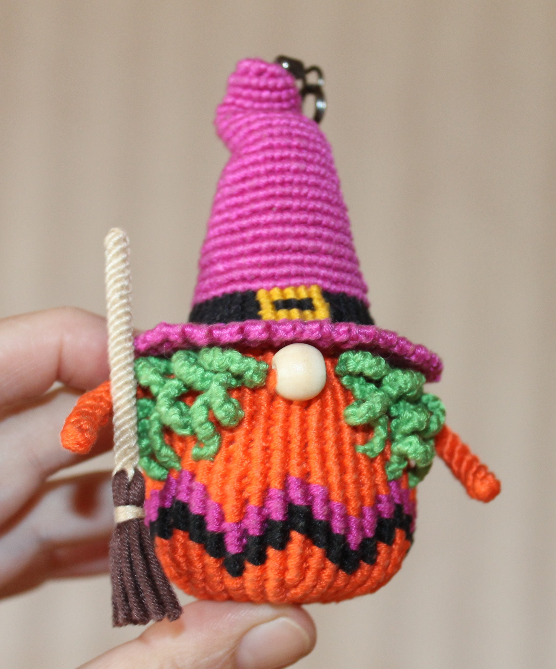 Macrame Witch Gnome/macrame Toy/macrame Pattern Pdf/ Volume Macrame/ Keychain Macrame/modern ...