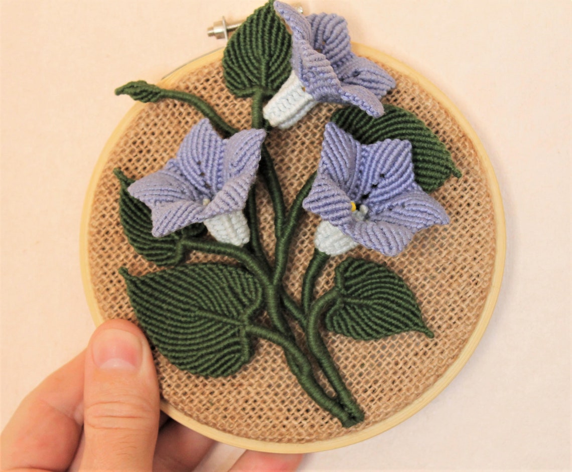 Macrame Bouquet Morning Glory/macrame Miniature/imitation Flowers ...