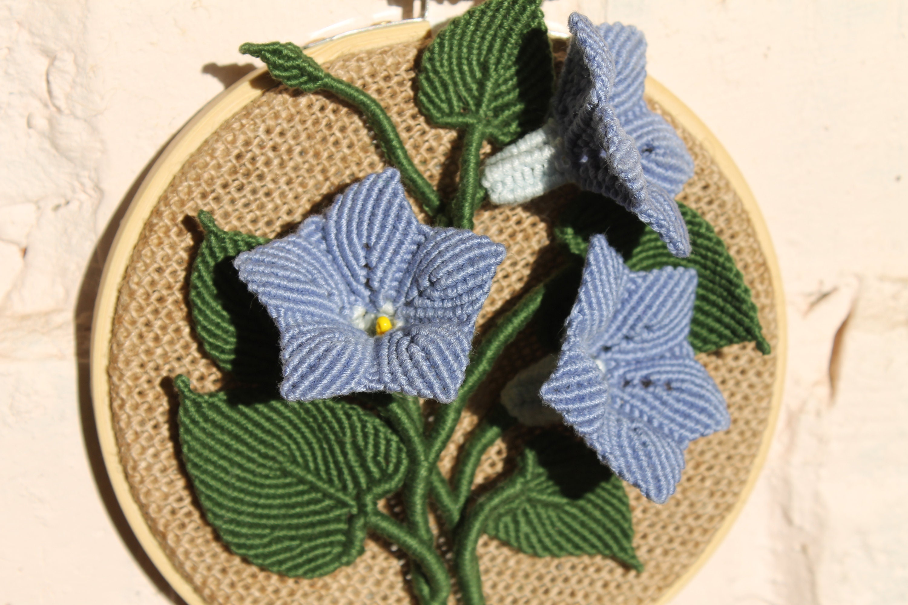Macrame Bouquet Morning Glory/macrame Miniature/imitation Flowers ...