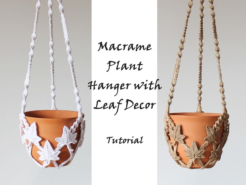 Macrame Plant Hanger With Grape Leaves Pattern (PDF) - Etsy Canada