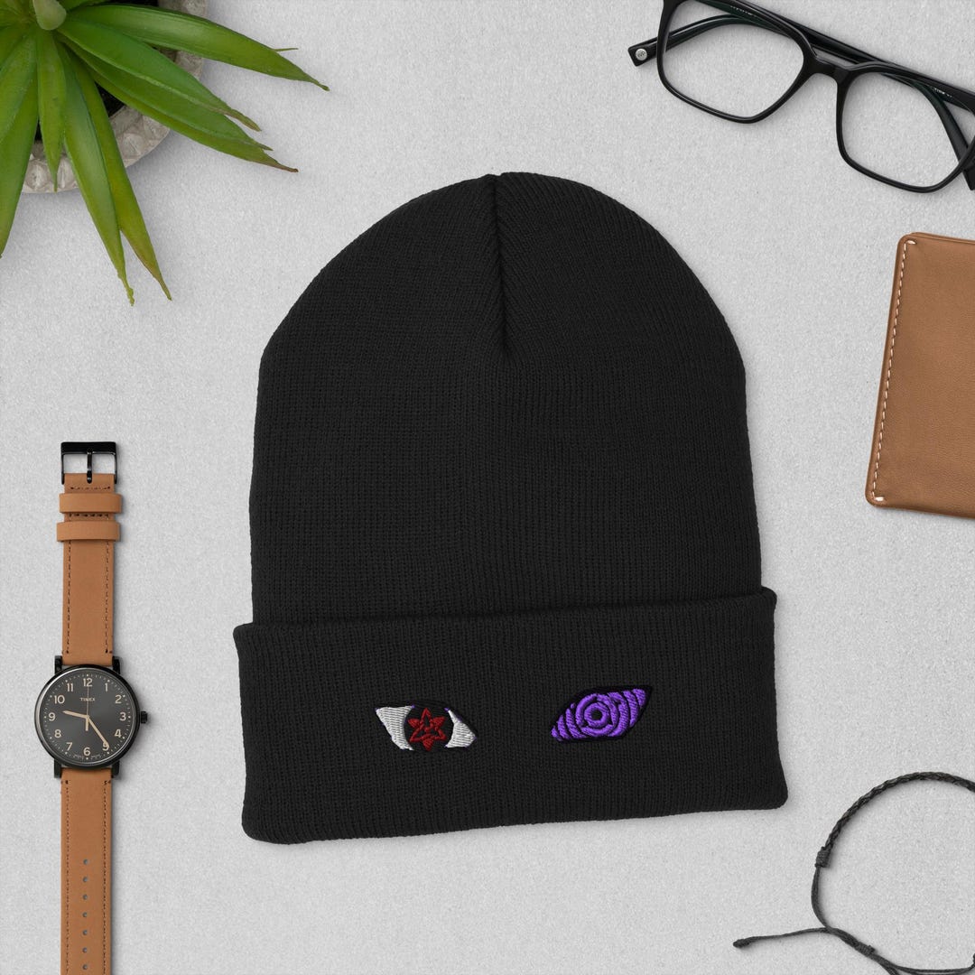 Rinnegan and Sharingan Embroidered Beanie Naruto-inspired Uchiha Hat - Etsy