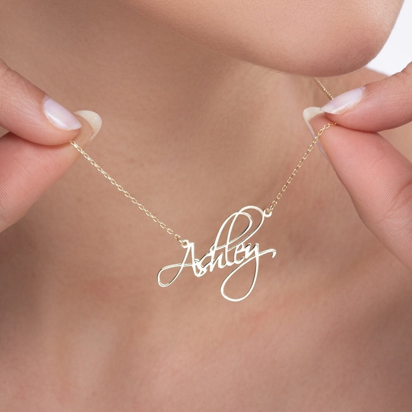 Cursive Necklace - Etsy