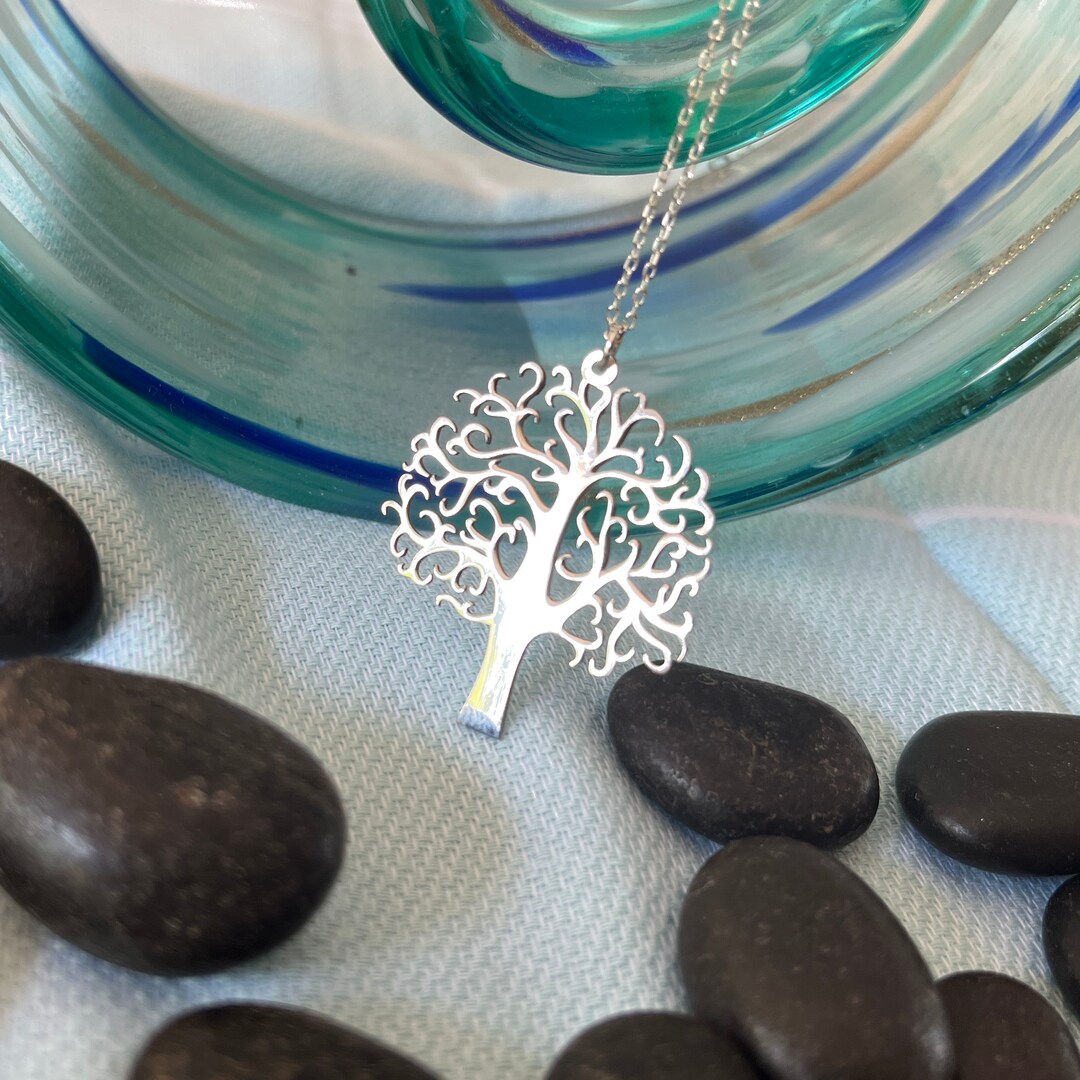925 Sterling Silver Tree of Life Necklace, Family Tree Jewelry, Dainty ...