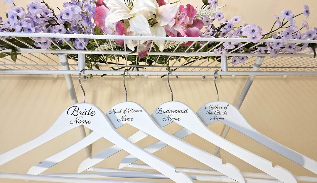 Customized Wedding Day Hangers for the Bride and Bridal Party - Etsy