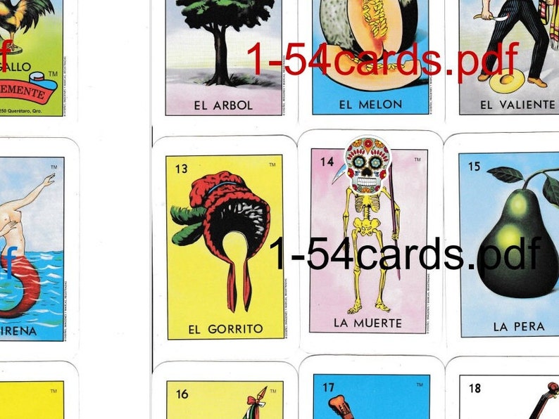 54 Loteria Call Out Cards to Shuffle on a PDF - Etsy
