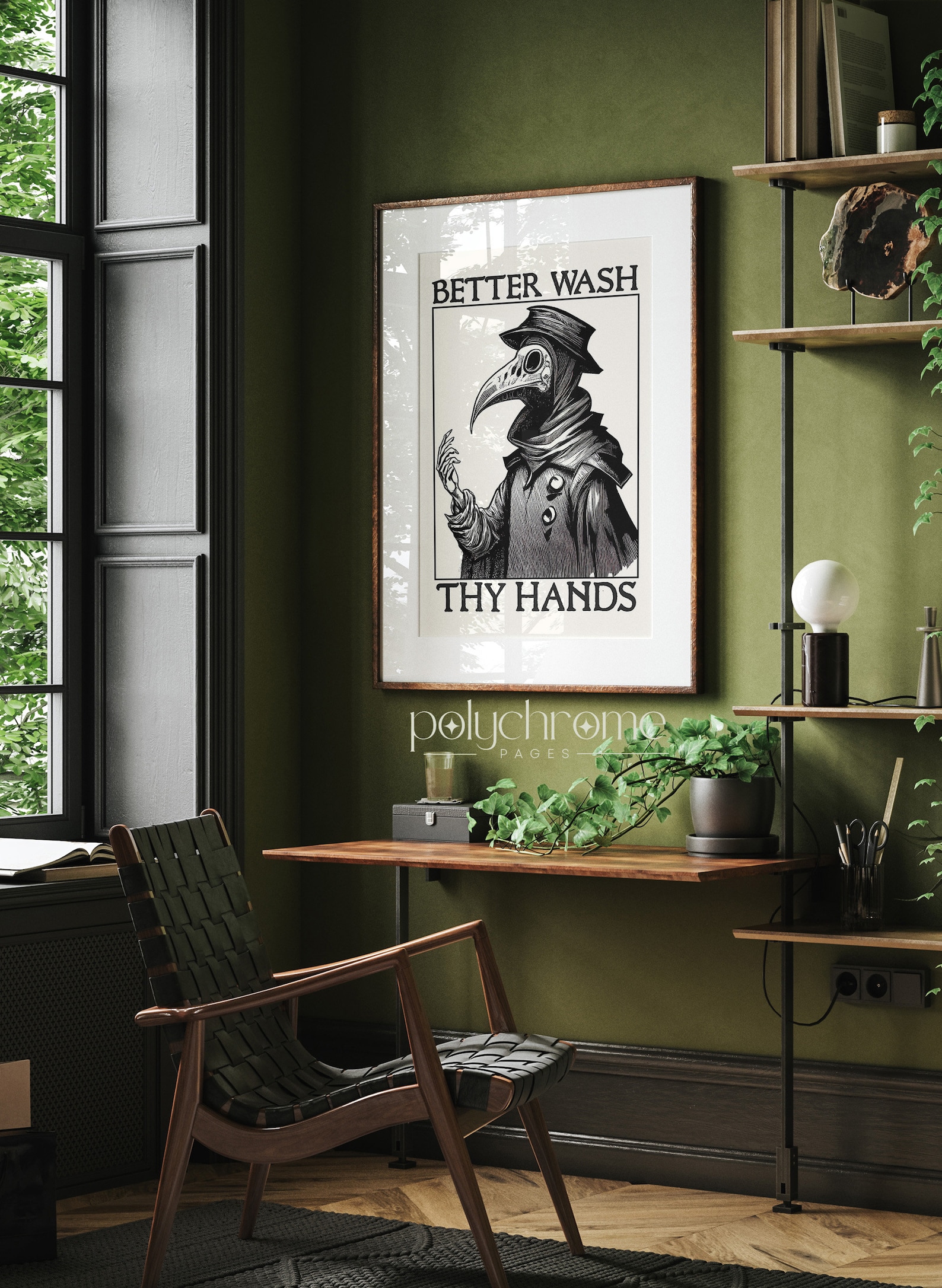 Plague Doctor Art Wash Your Hands Sign Funny Bathroom Art Medieval ...