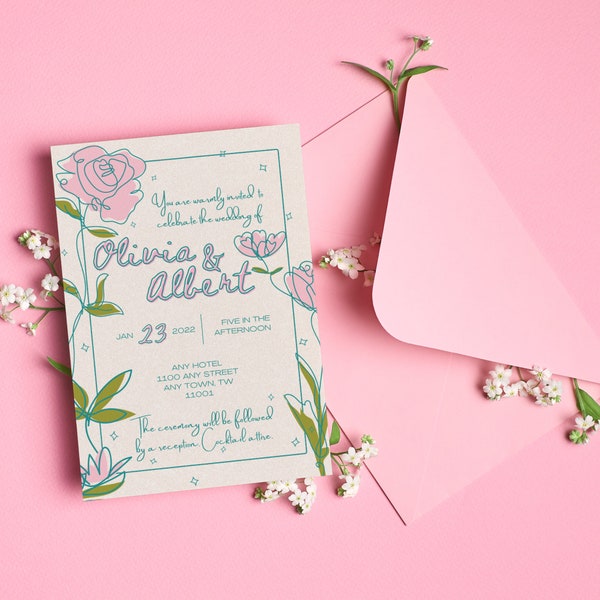 Hand Drawn Invite - Etsy