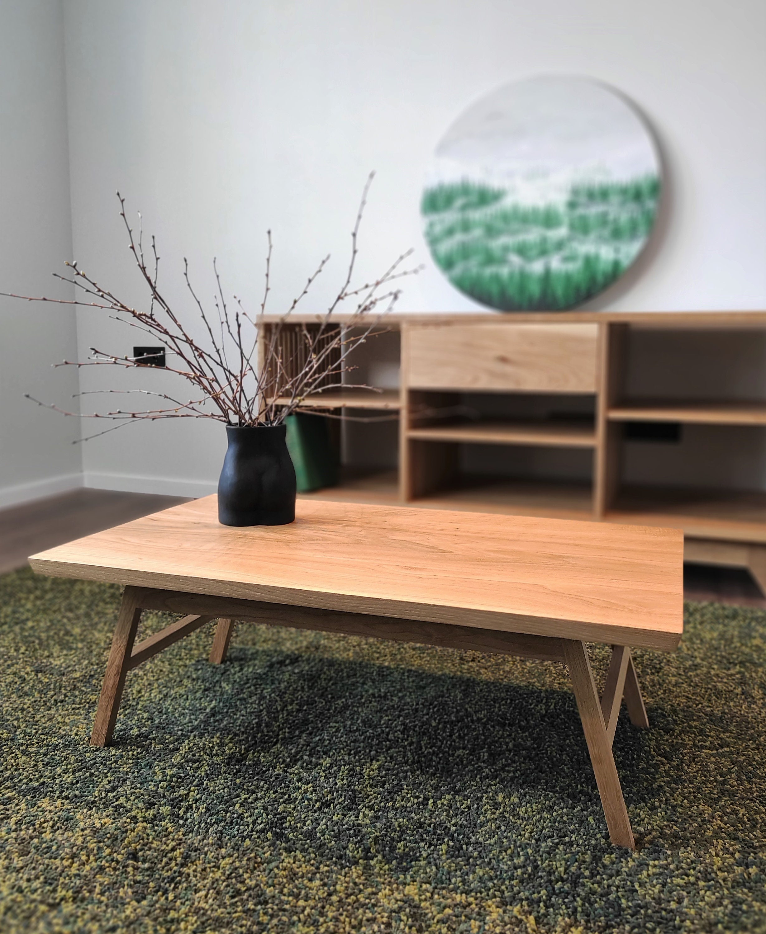 Modern Solid Oak Coffee Table - Etsy