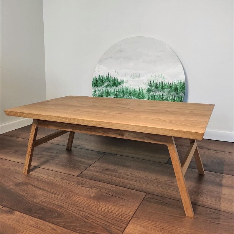 Modern Solid Oak Coffee Table - Etsy