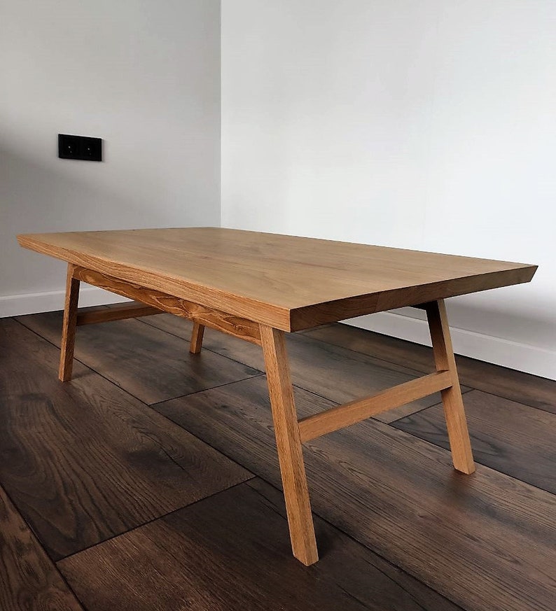 Modern Solid Oak Coffee Table - Etsy