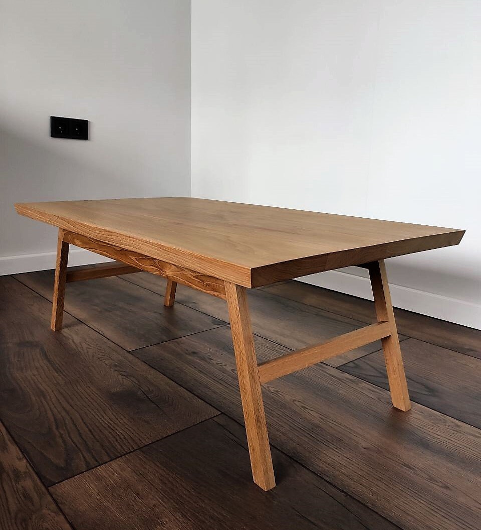 Modern Solid Oak Coffee Table Etsy 4788