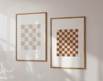 Tan Checker Set Poster - Etsy