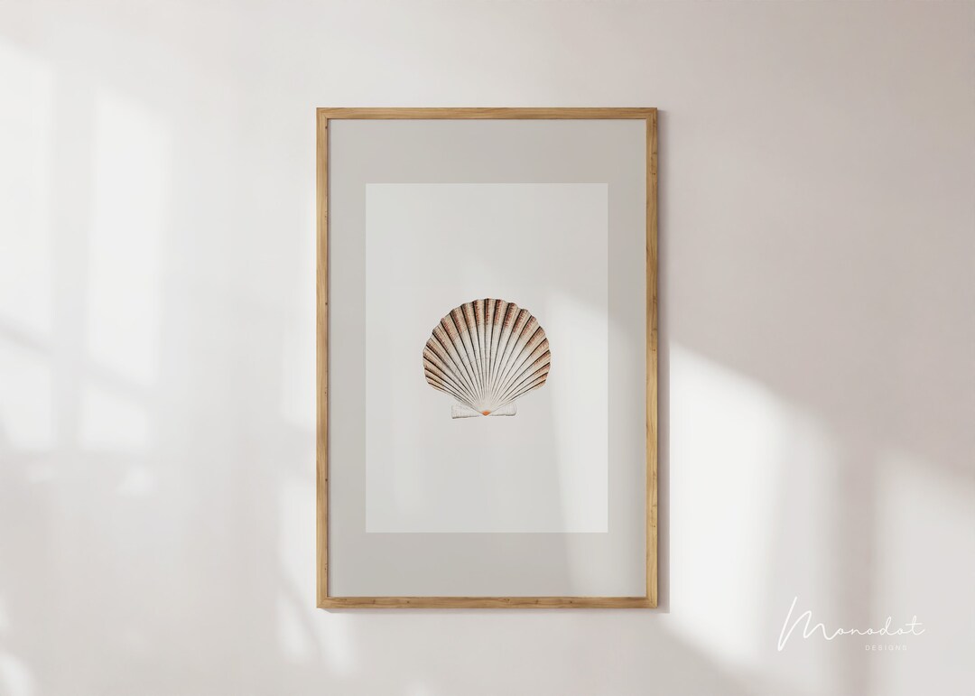 Sea Shell Poster Seashell Art Print Nautical Coastal Printable Wall Art ...