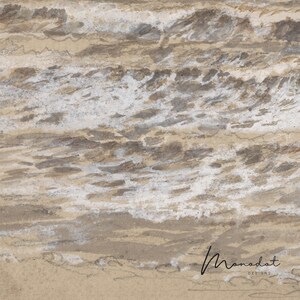 Neutral Beach Seascape Painting: Coastal Printable Wall Art (digital ...