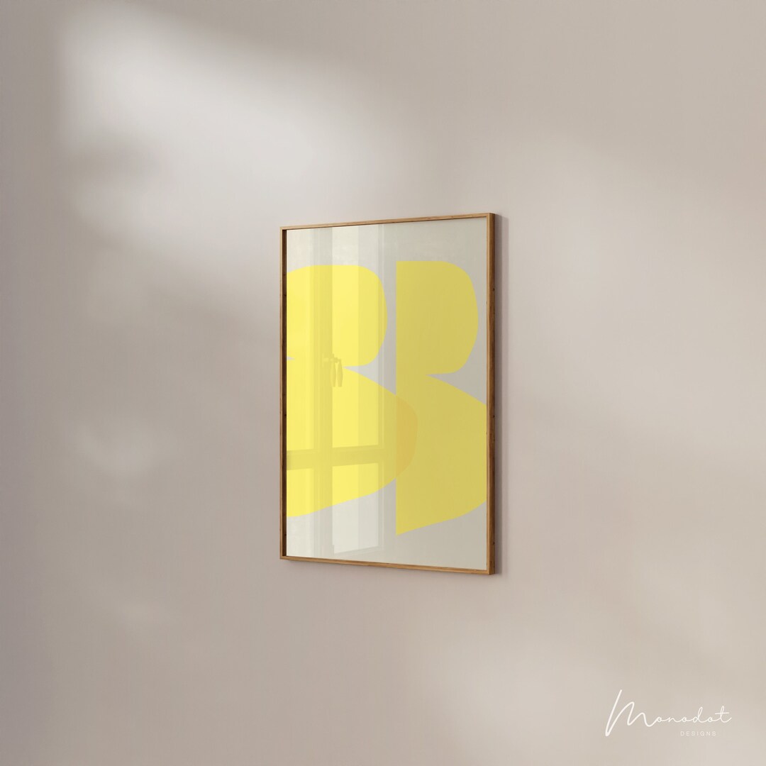 Yellow Abstract Print, Modern Simple Print, Colorful Geometric Shape ...