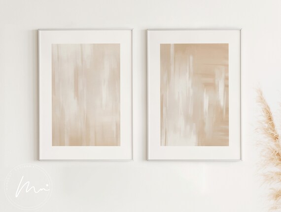 Set of 2 Prints Neutral Modern Aesthetic Print Set Neutral - Etsy