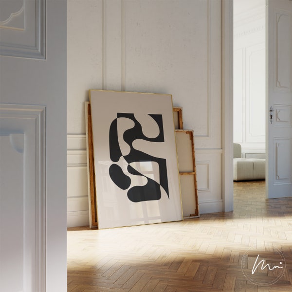 Green Abstract Wall Art, Retro Abstract Wall Art, Abstract Cut Outs ...