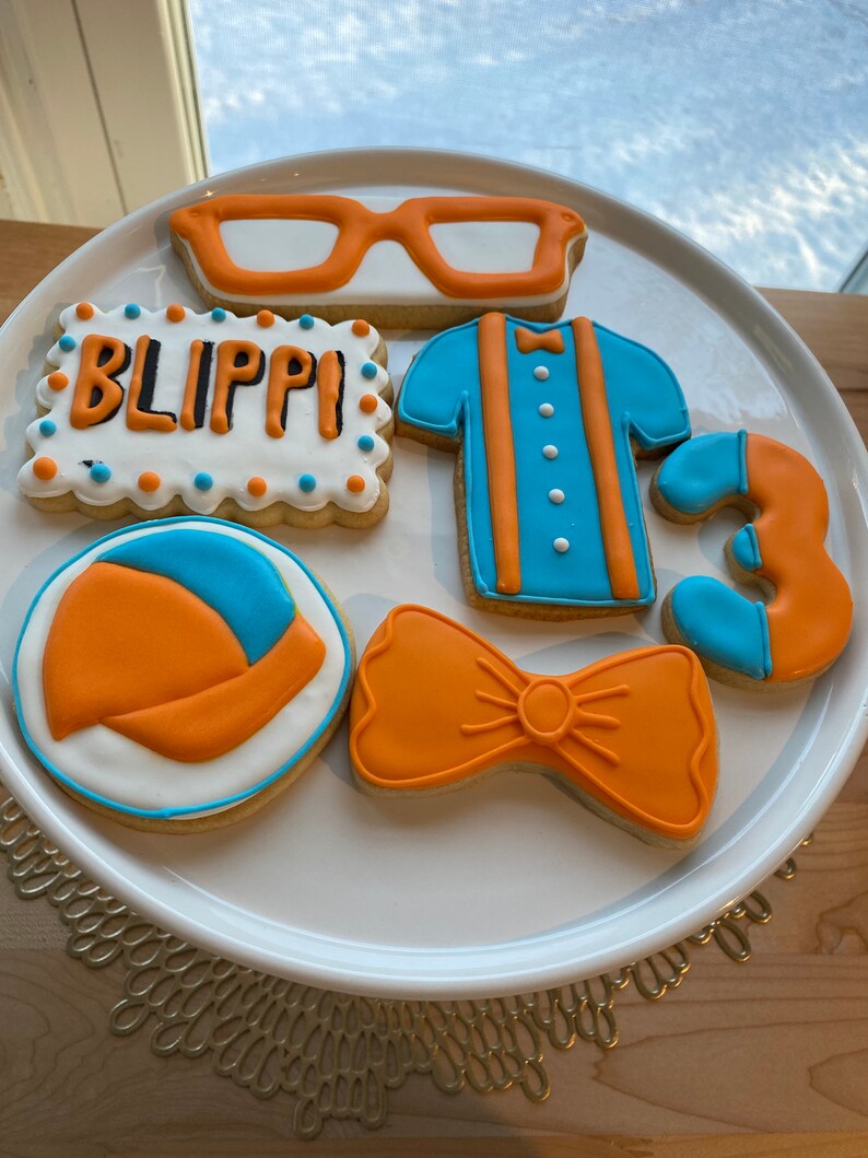 Blippi Decorated Cookies / Blippi Party Supplies / Blippi - Etsy