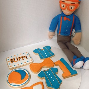 Blippi Decorated Cookies / Blippi Party Supplies / Blippi - Etsy
