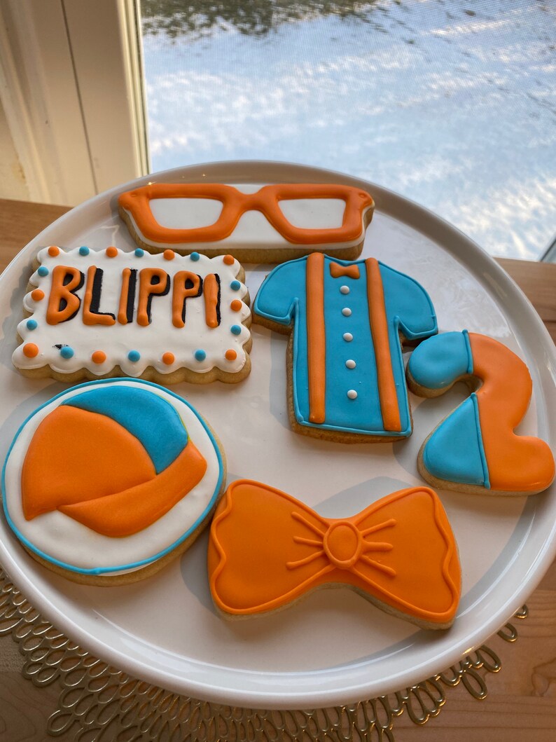 Blippi Decorated Cookies / Blippi Party Supplies / Blippi - Etsy