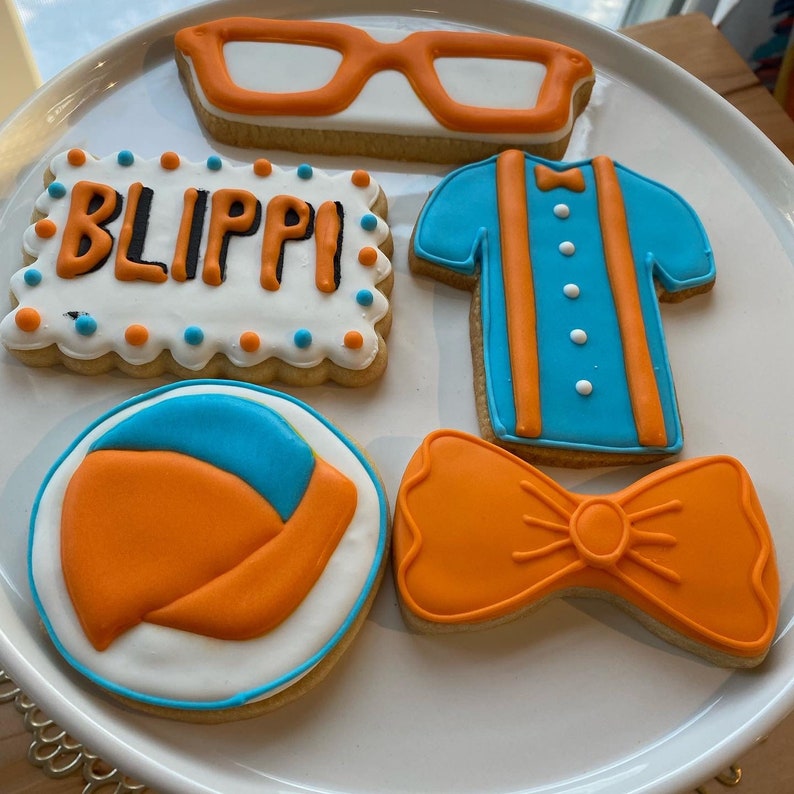 Blippi Decorated Cookies / Blippi Party Supplies / Blippi - Etsy