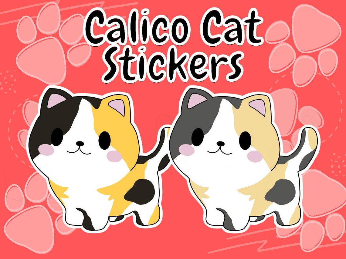 Calico Cat Chibi Cute Sticker Cartoon Kitty Kitten Breed Pet - Etsy ...