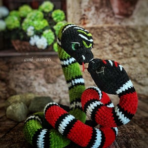 Crochet Snake Pattern, Halloween Crochet, Snake Toy, Crochet Animal ...