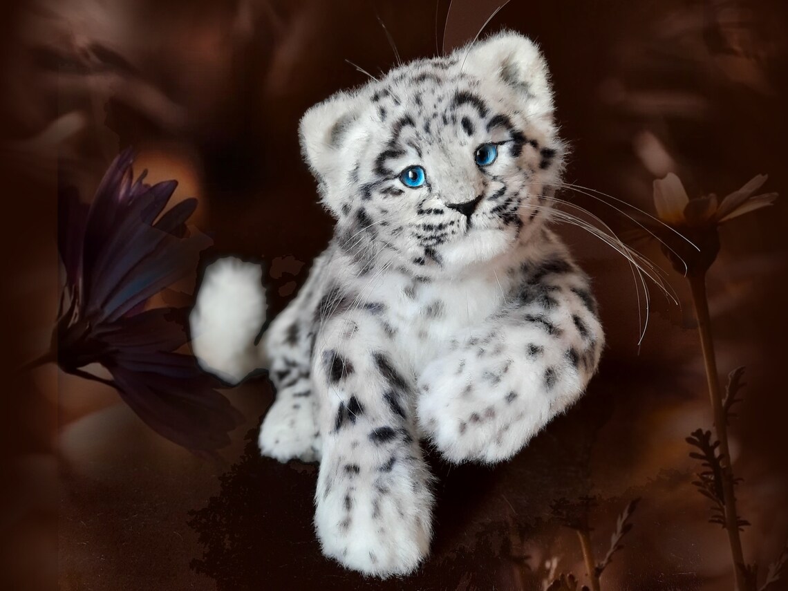 Pattern Kitten Snow Leopard, Realistic Plush Toy - Etsy