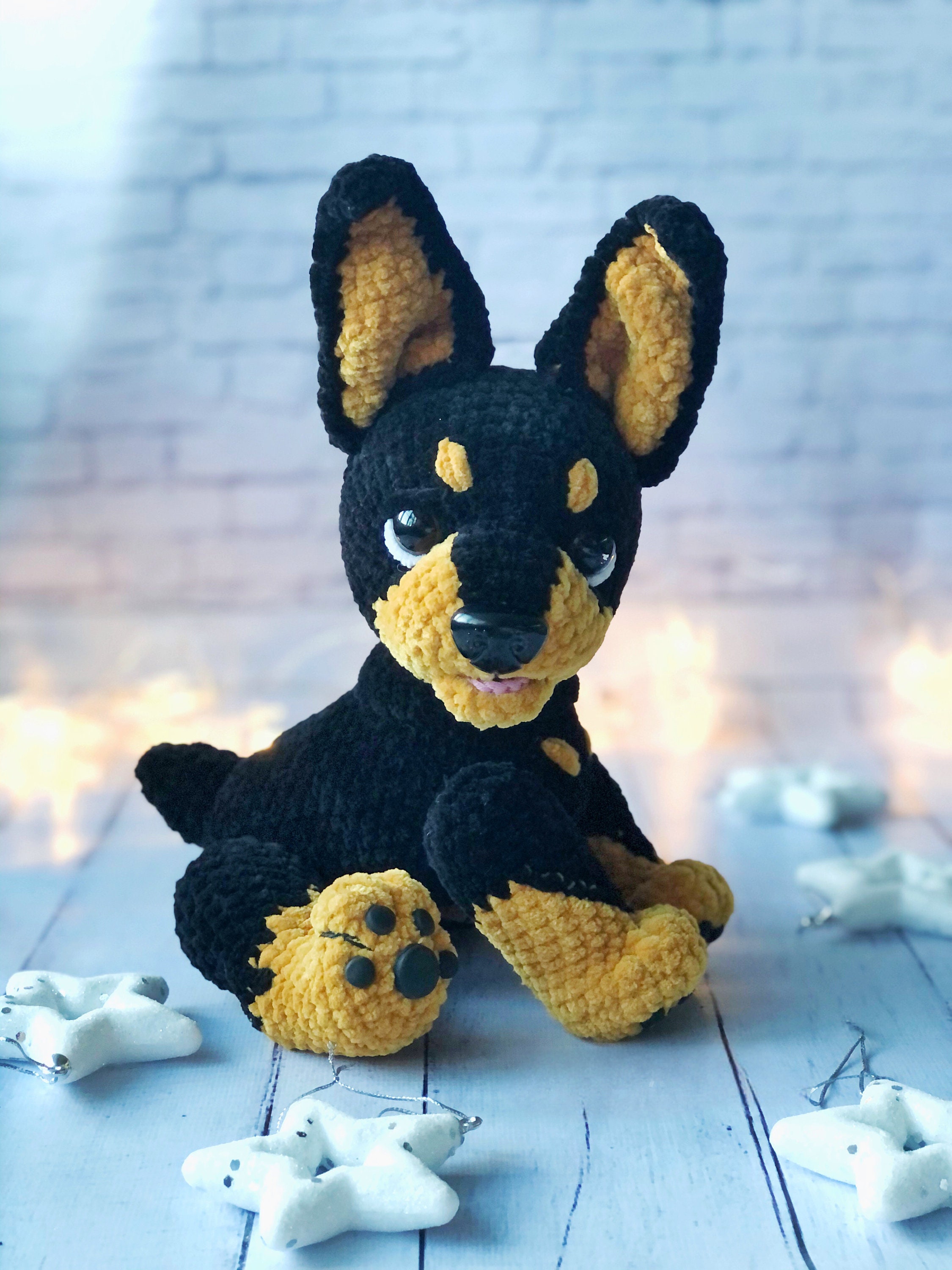 Amigurumi Doberman, Crochet Dog Pattern, Doberman Pinscher, Plush Dog ...