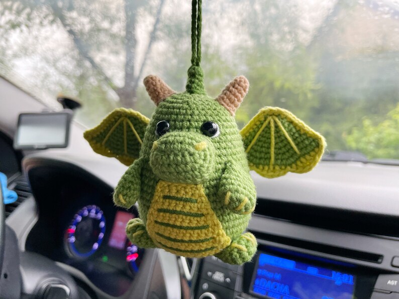 Dragon Amigurumi Pattern Car Accessories Dragon Rear View - Etsy