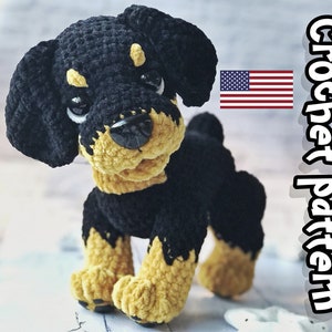 Rottweiler Crochet Pattern Crochet Dog Pattern Plush Dog - Etsy