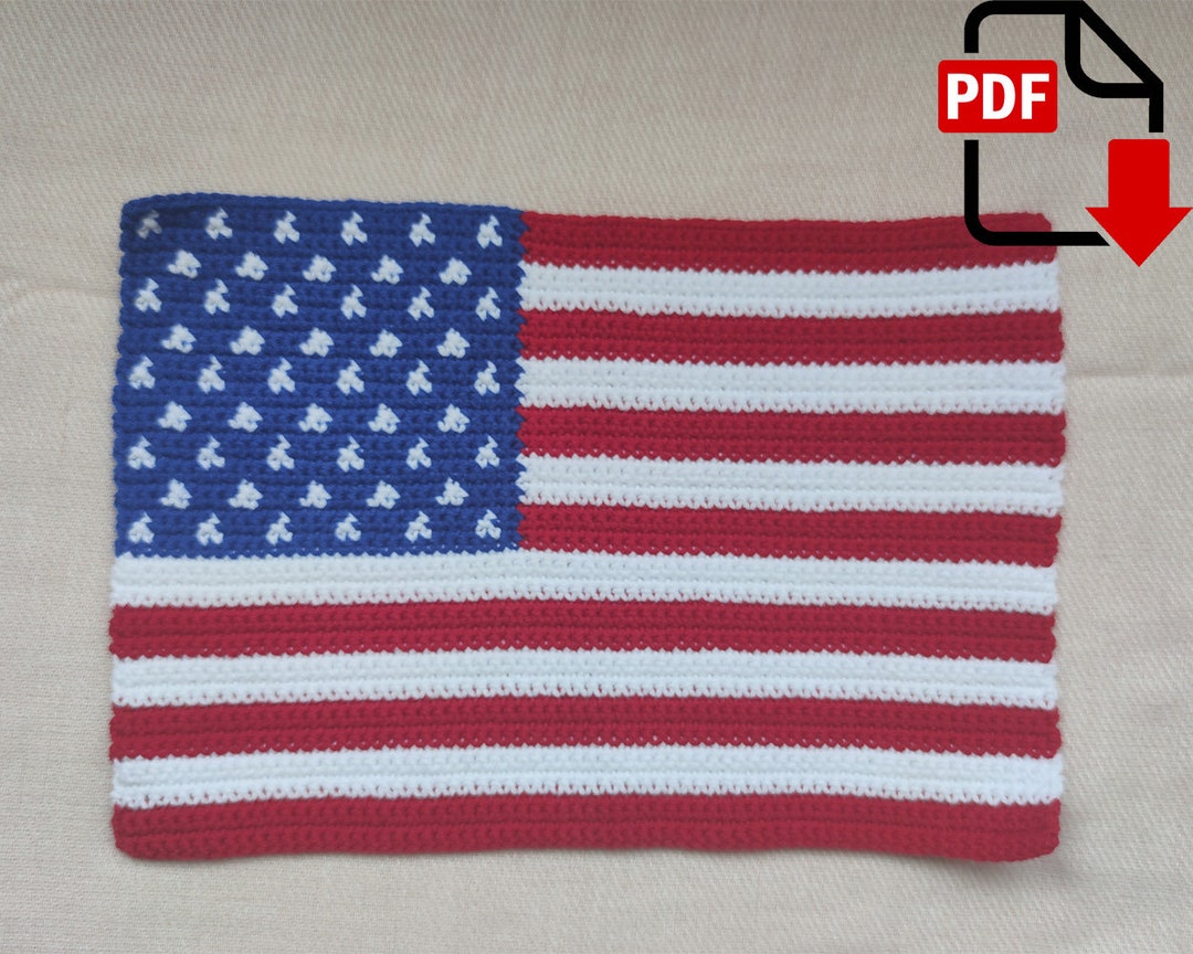 Crochet Pattern USA Flag. 4 July Gift. Independence Day Gift. - Etsy