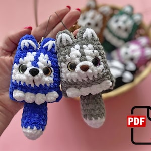 Husky Dog Keychain. Crochet Pattern. A Stuffed Dog. ENGLISH PDF, DIY ...
