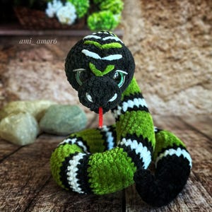 Crochet Snake Pattern, Halloween Crochet, Snake Toy, Crochet Animal ...
