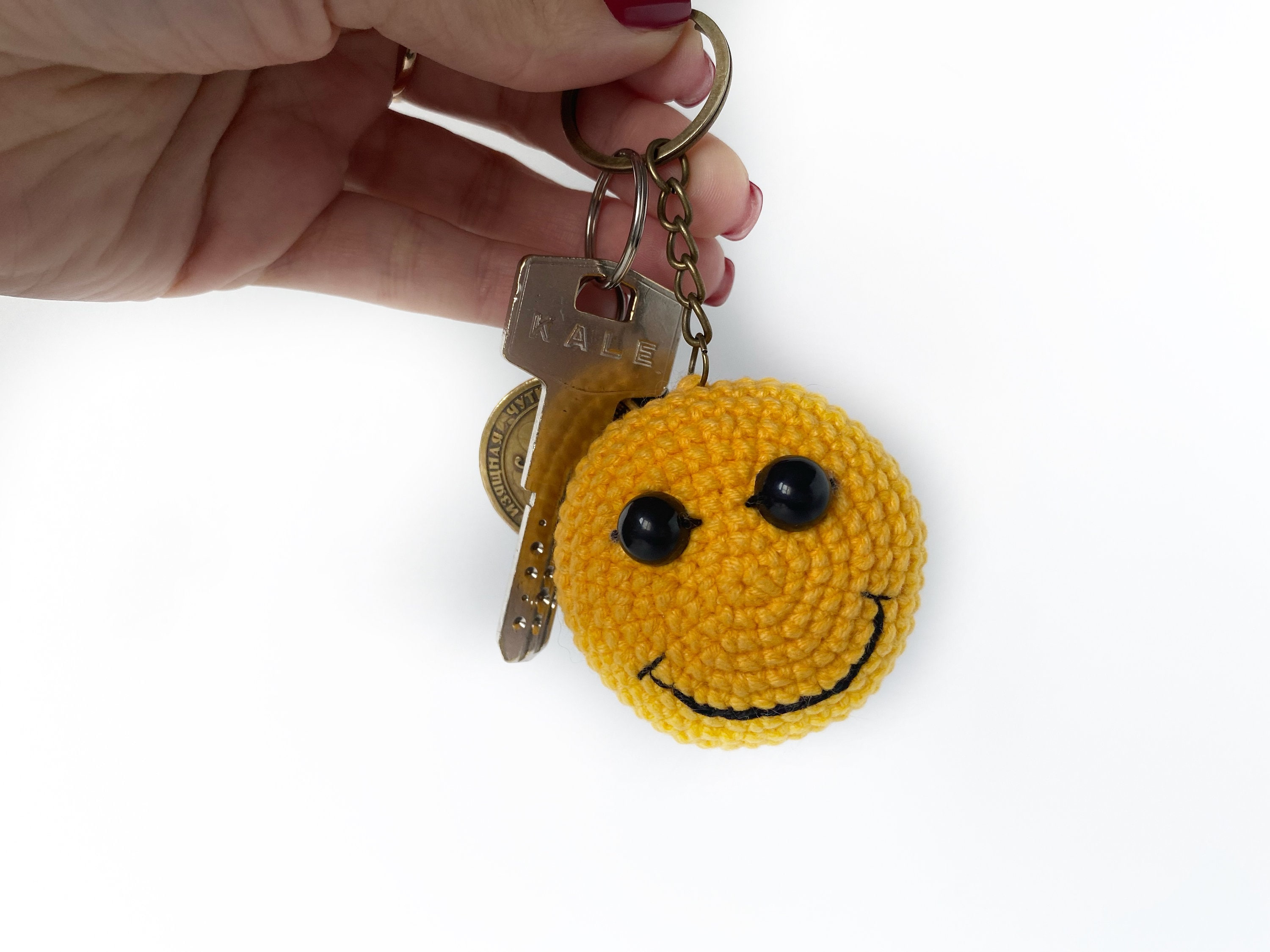 Smiley Face Crochet Pattern Plush Keychain Smiley Face Cute - Etsy UK