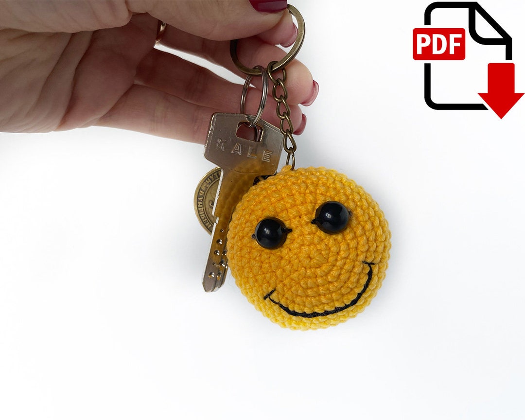 Smiley Face Crochet Pattern Plush Keychain Smiley Face Cute - Etsy UK