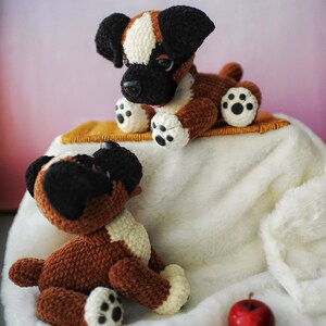 Crochet Boxer Pattern, Crochet Dog Pattern, Dog Amigurumi, Stuffed Dog ...