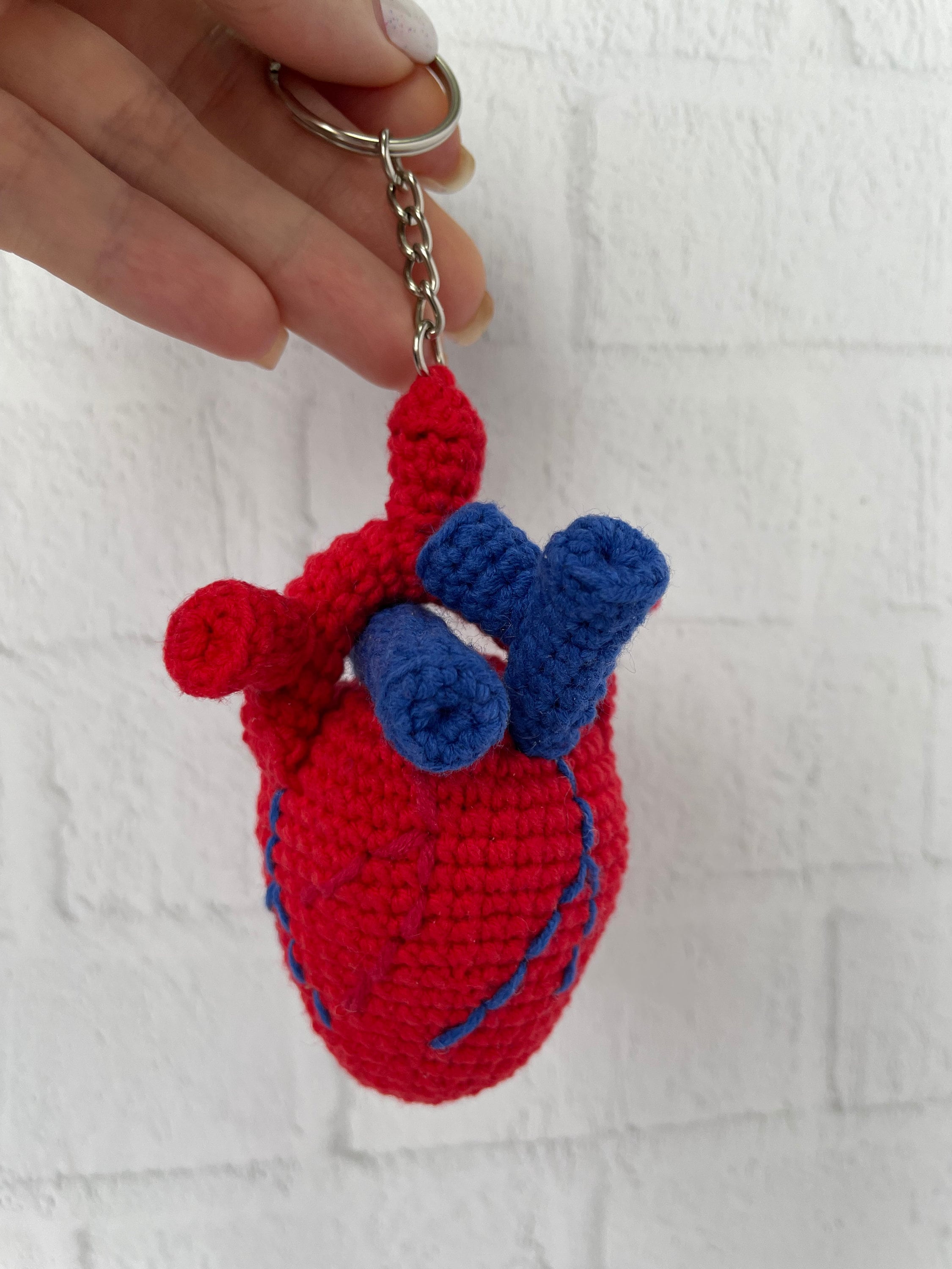 Crochet Anatomical Heart Crochet Keychain Pattern - Etsy