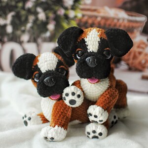 Crochet Boxer Pattern, Crochet Dog Pattern, Dog Amigurumi, Stuffed Dog ...