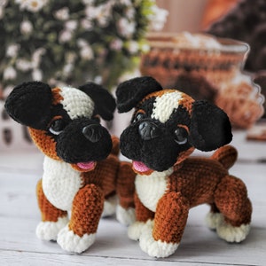 Crochet Boxer Pattern, Crochet Dog Pattern, Dog Amigurumi, Stuffed Dog ...