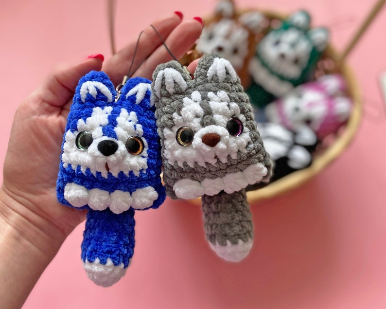 Husky Dog Keychain. Crochet Pattern. A Stuffed Dog. ENGLISH - Etsy