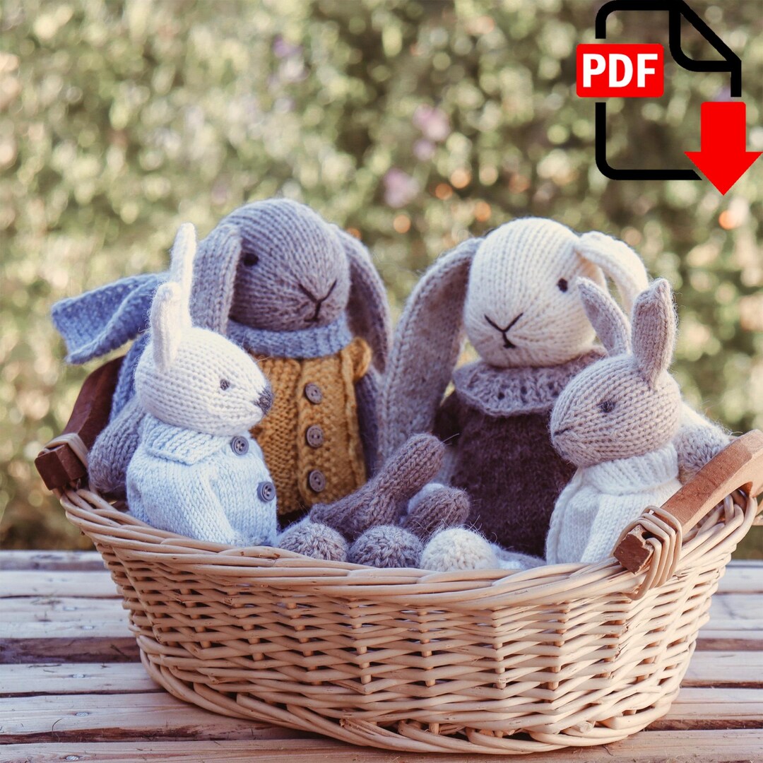3 Little Bunny KNITTING Patterns, Set Bunny Family Pattern - Etsy